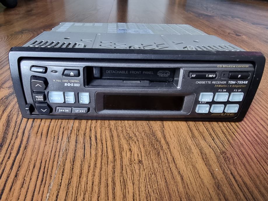 Radio kazetofon ALPINE TDM-7554R, SOFT TOUCH ELECTRONIC CASSETTE DECK.