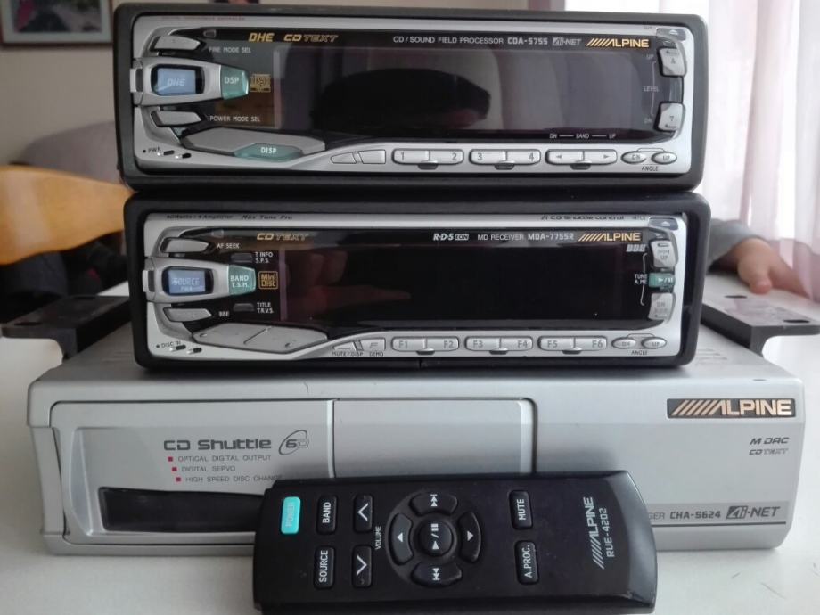Alpine MDA 7755 mini disc,CDA 5755 cd player-equalizer,CHA-S624,