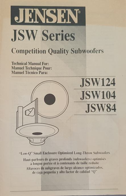 Subwoofer Jensen JSW-104+bandpass box