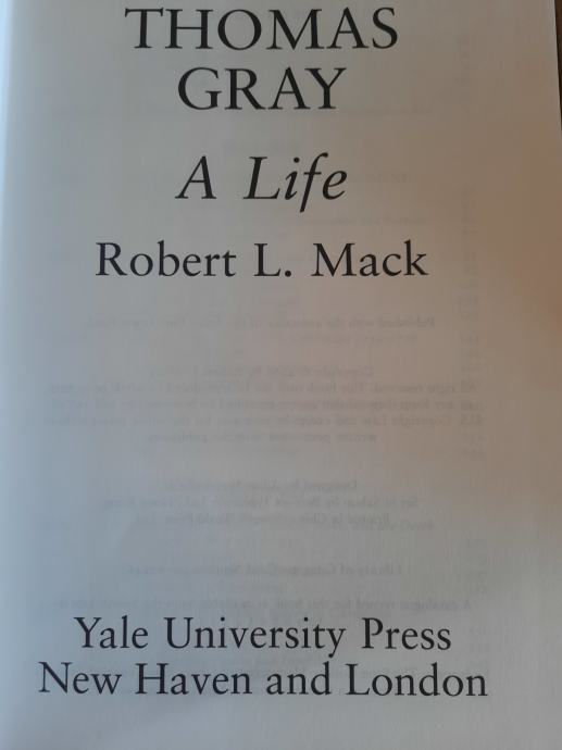 Robert L. Mack THOMAS GRAY A Life
