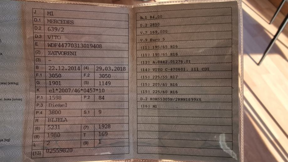 Mercedes Vito 111 CDI, 2014 god.