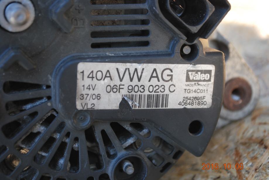Alternator Volkswagen Golf V Golf VI TDI 06F 903 023 C