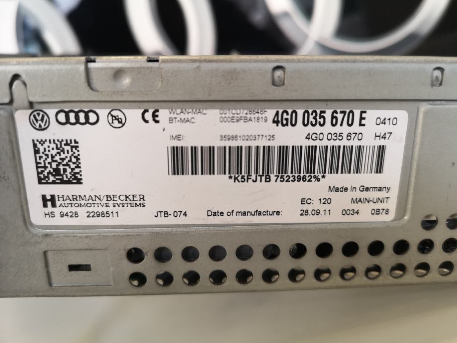 Audi A6 4G A7 2012 MMI multimedia RMC 3G plus