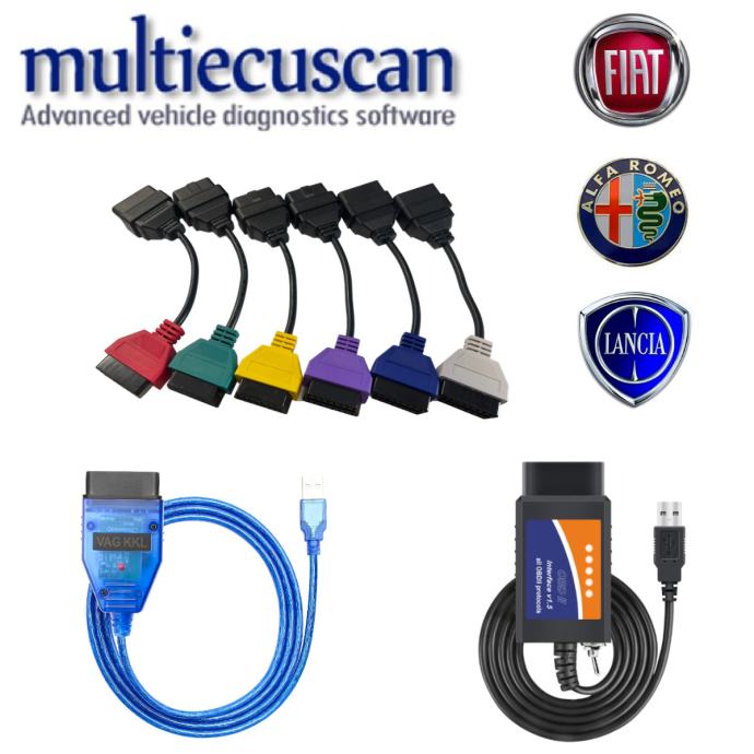 ELM 327 OBD + adapteri za MULTI ECU SCAN + software