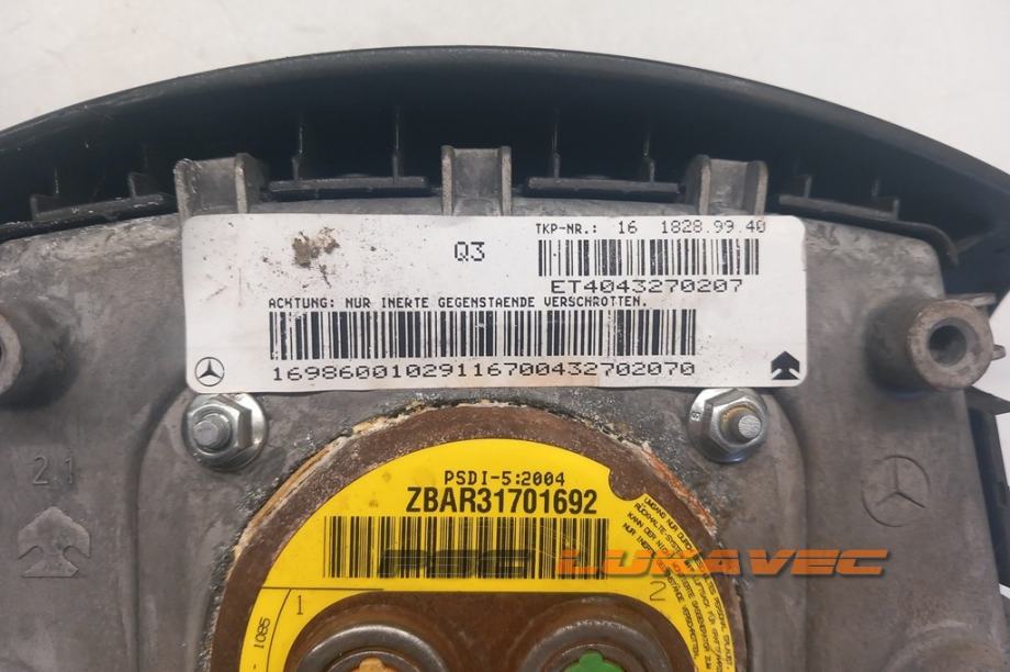 MERCEDES A KLASA W169 ZRAČNI JASTUK VOLANA 16986001029