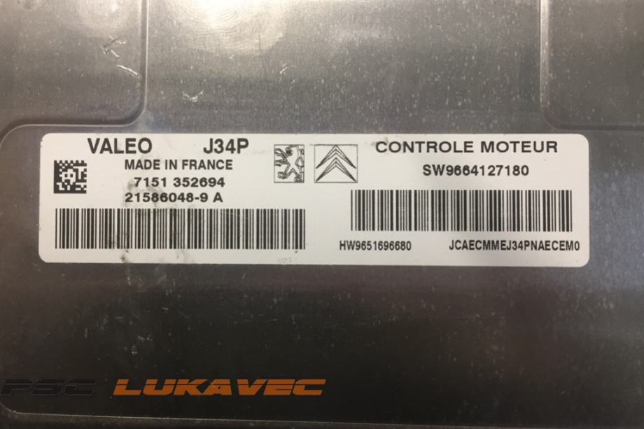 PEUGEOT 207 KOMPJUTER MOTORA VALEO J34P 9664127180 9651696680