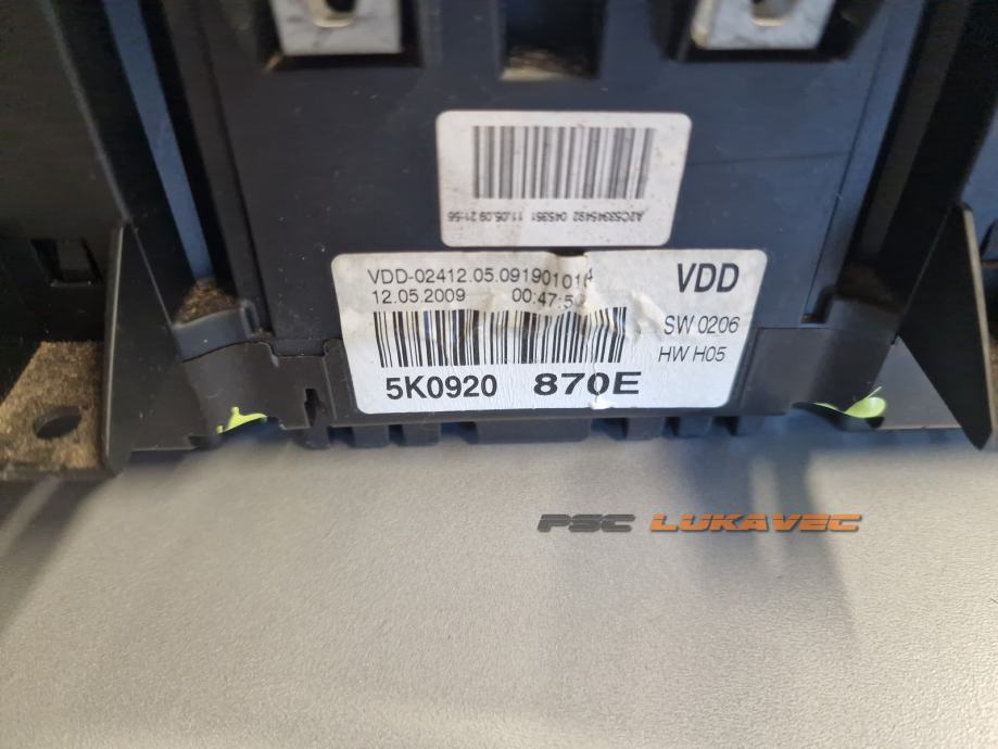 VW GOLF 6 KILOMETAR SAT GOLF 6 INSTRUMENT TABLA 5K0920870E