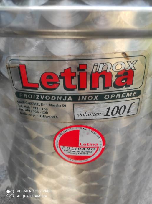 Inox posuda Letina 100L