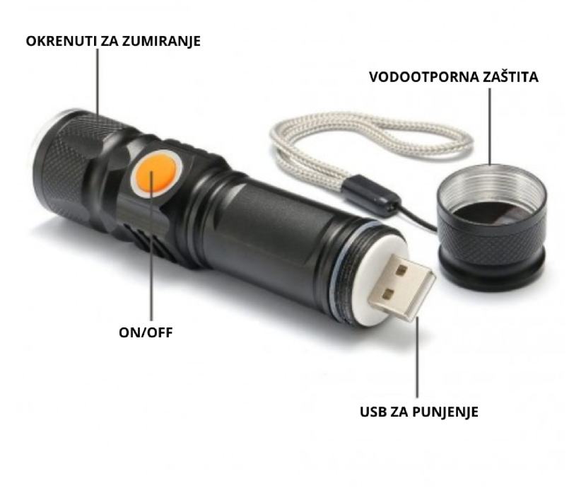 Ultra jaka svjetiljka na USB punjenje BESPLATNA DOSTAVA