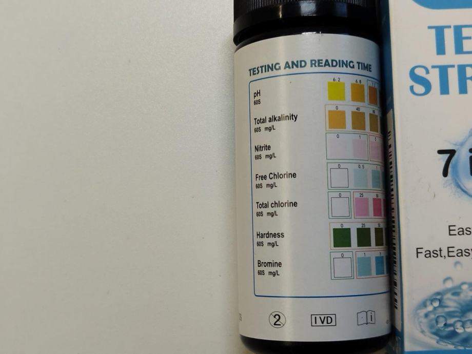 7u1 trakice za testiranje vode PH,klor,alkalnost,tvrdoća...