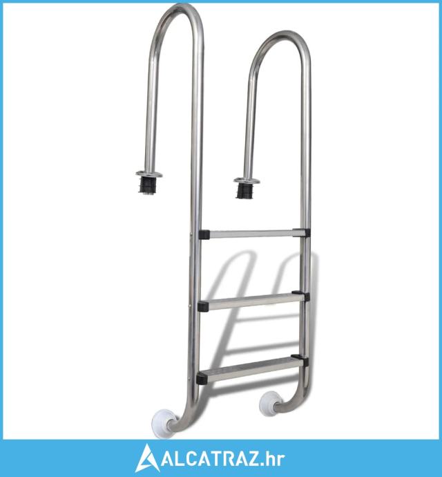 Ljestve za bazen s 3 stepenice od nehrđajućeg čelika 120 cm - NOVO