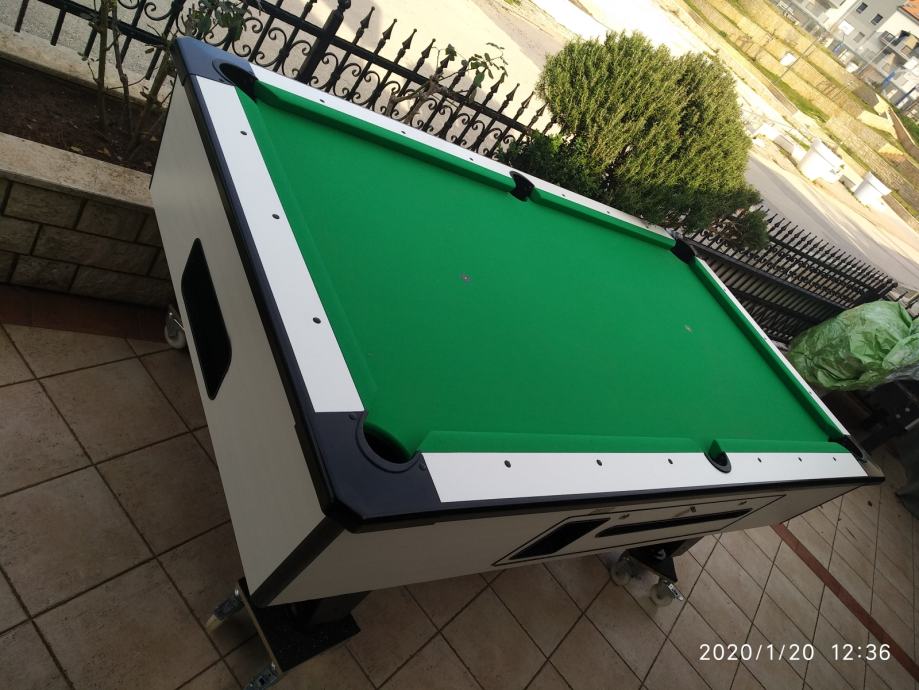 Bilijar , Biljar , Leonhart vel. 8 bijeli , novo platno , sa opremom