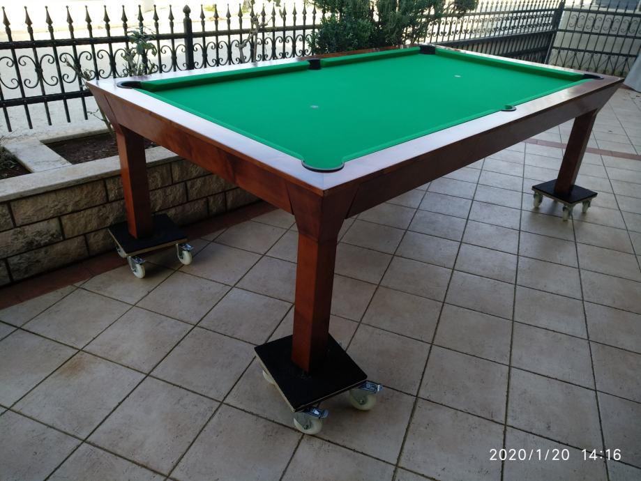 Bilijar Biljar vel. 8 sa plocama za pokrivanje , Mahagoni