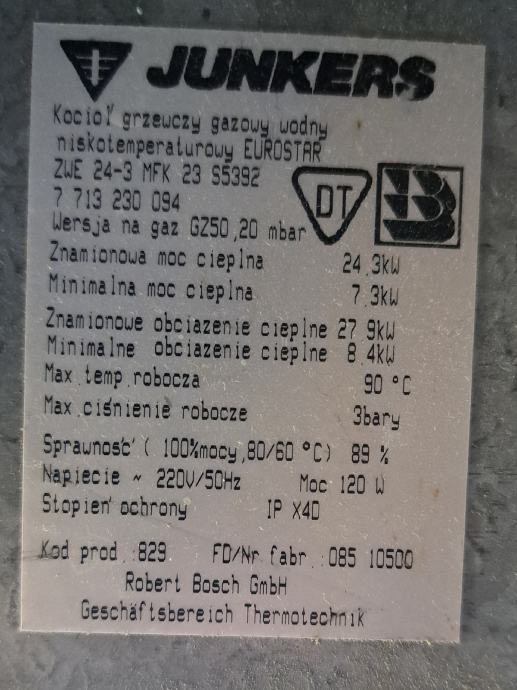 Bojler Junkers ZWE 24-3MFK
