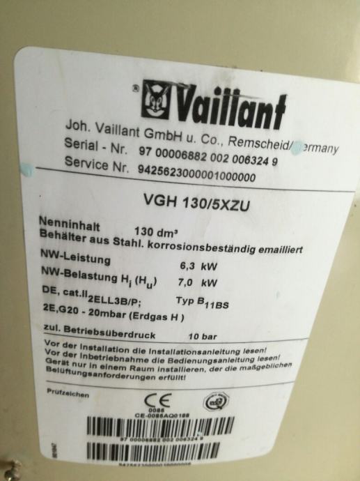 VAILLANT akumulacijski VGH 130lit