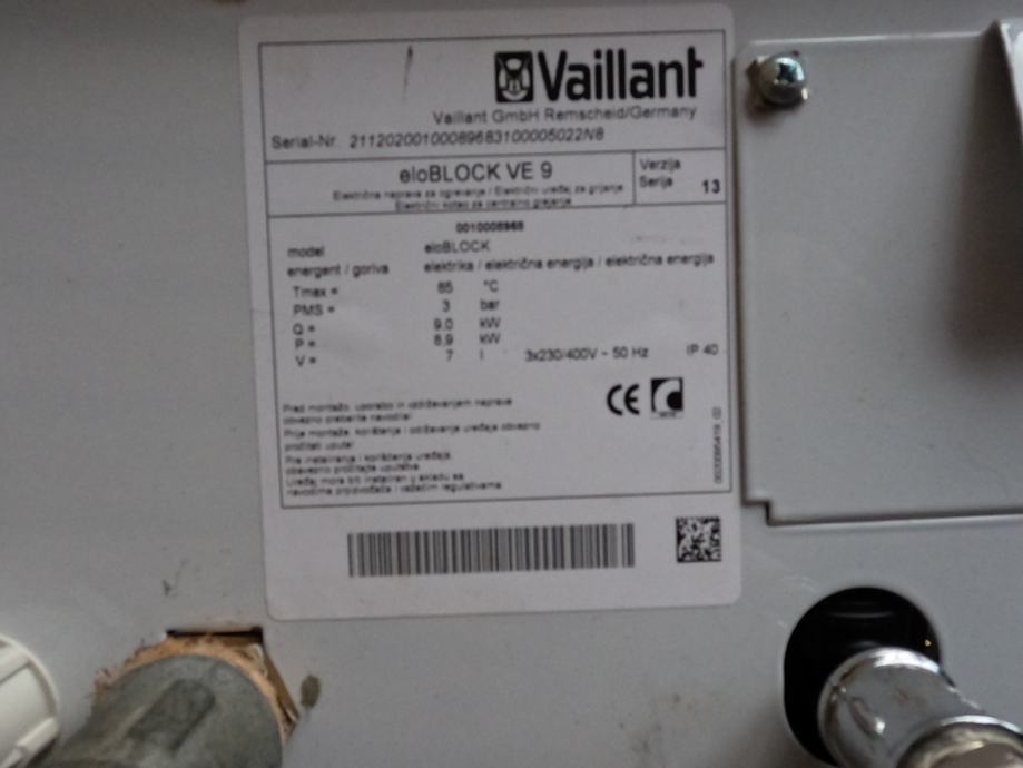 VAILLANT eloBLOCK VE 9 kW Električni kotao za centralno grijanje