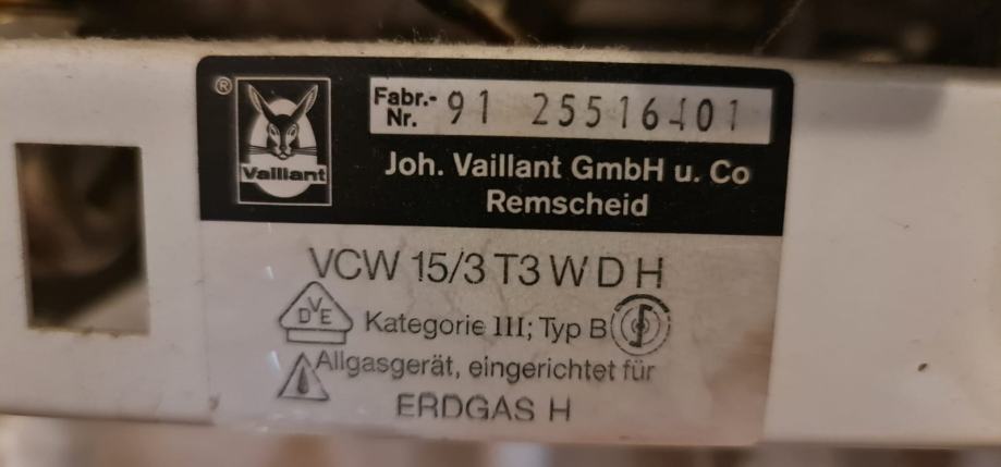 VAILLANT KOMBI BOJLER VCW 15/3 T3 W D H