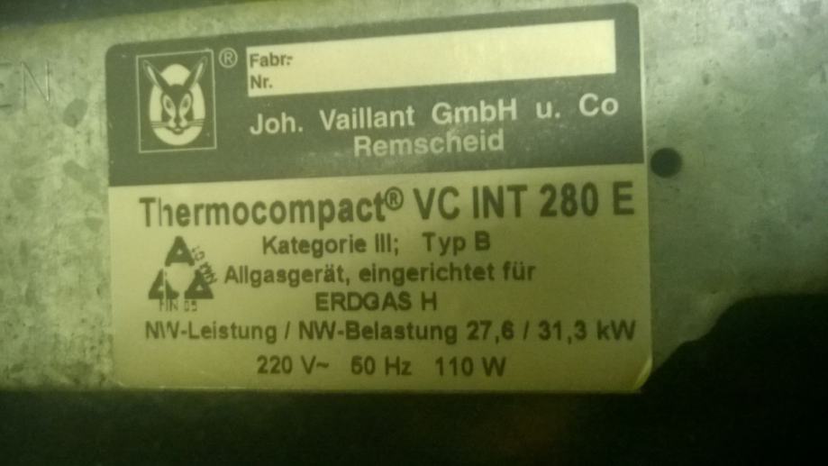 Vaillant plinski bojler na dimnjak 28kW