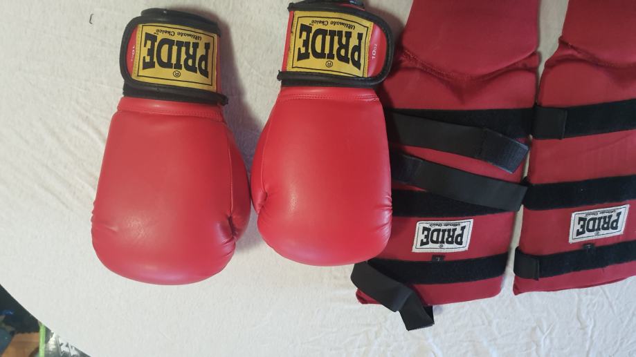 kickbox rukavice pride 10oz i pride kickbox štitnici za noge