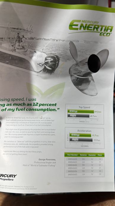 Mercury propeler Enertia Eco 16x18