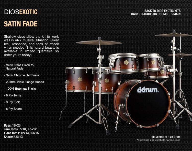 DDRUM DiosExotic Satin Fade Bubinga