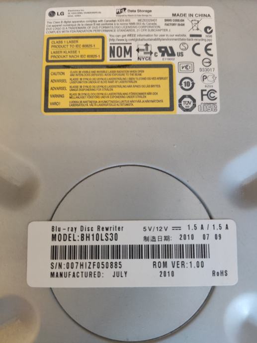 LG BLU-RAY DISC REWRITER MODEL BH10LS30