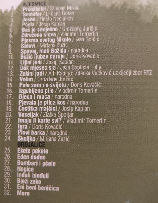 LOT OD 3 CD-a GLAZBENE ČAROLIJE 1 - PJESMICE I BROJALICE