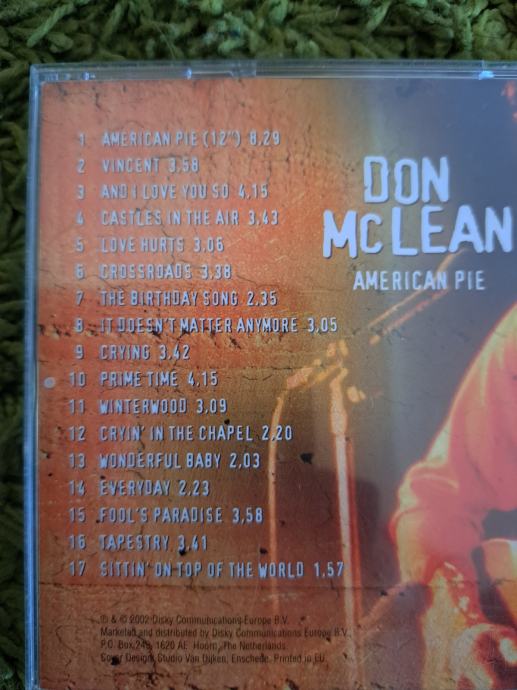 CD DON MCLEAN AMERICAN PIE