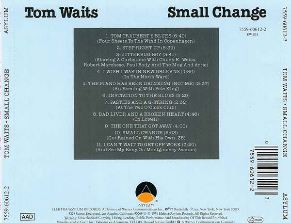 cd Tom Waits ‎– Small Change