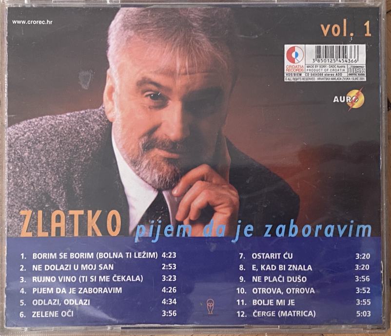CD Zlatko Pejaković - Pijem da je zaboravim - najbolji narodni hitovi