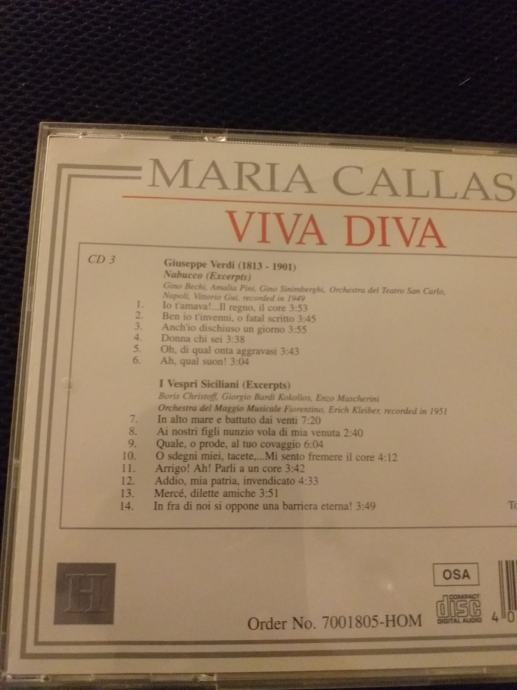 Maria Callas VIVA DIVA komplet 5 cd