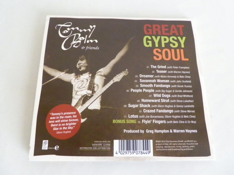 Tommy Bolin And Friends – Great Gypsy Soul,....CD