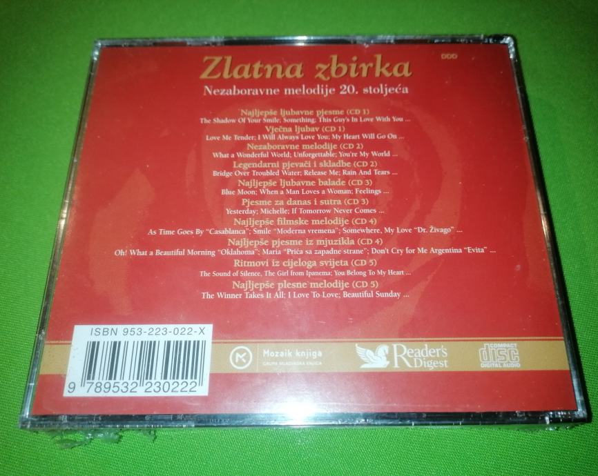 Zlatna Zbirka: Nezaboravne Melodije 20. Stoljeća ( 5 × CD )