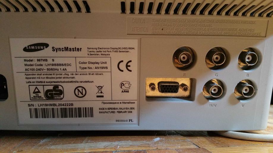 MONITOR Samsung SyncMaster 997MB - CRT monitor - 19 LH19ISBBS