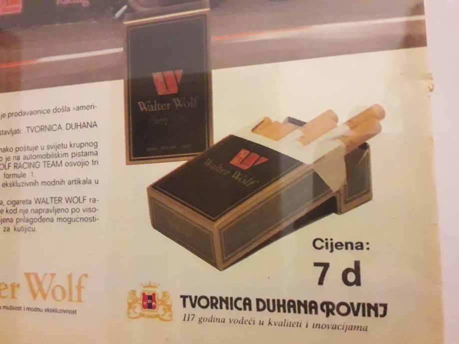 Zidna dekoracija - Walter Wolf - cigareta Formule 1