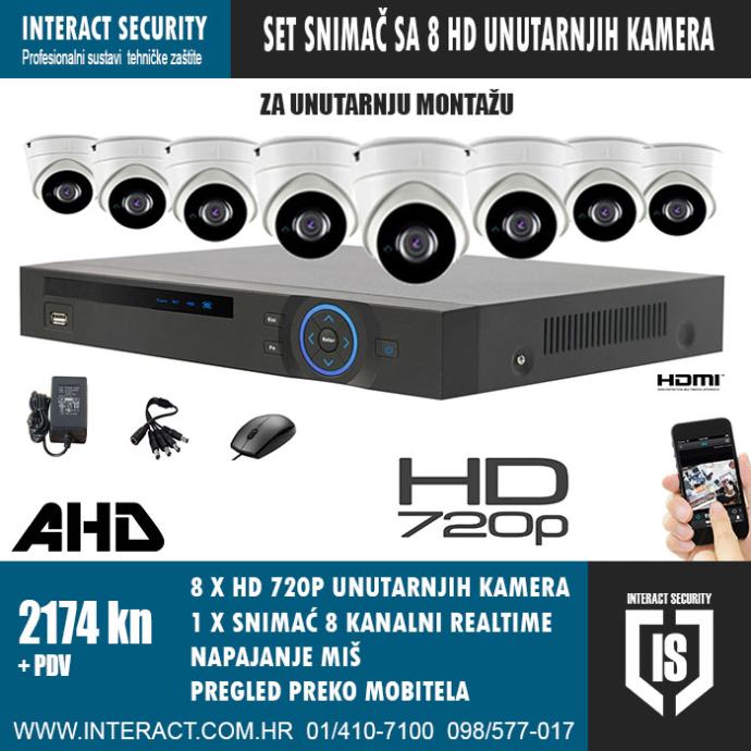 BEŽIČNI VIDEO NADZOR KOMPLET SA 4 BEŽIČNE HD KAMERE 2150 KN + PDV