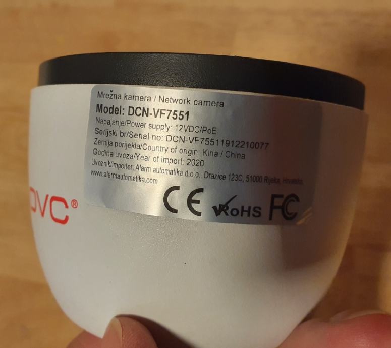 PoE 5MPix IP nadzorna kamera DVC DCN-VF7551