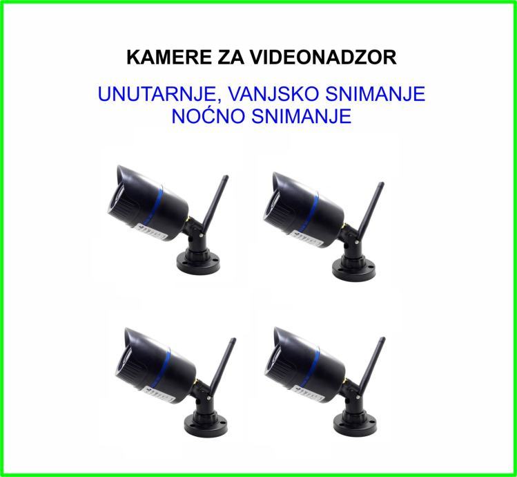 NOVO komplet 4 kamere za video nadzor za vanjsko i unutarnje snimanje