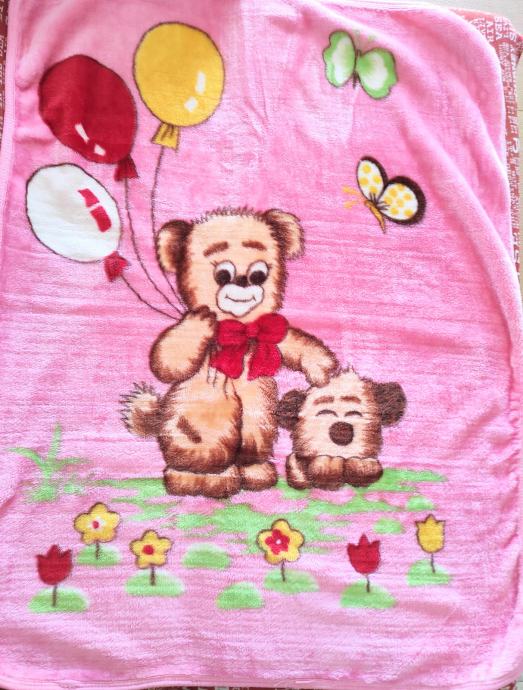 DEBELA EXTRA TOPLA VELIKA ROZA DEKA 112 X 155