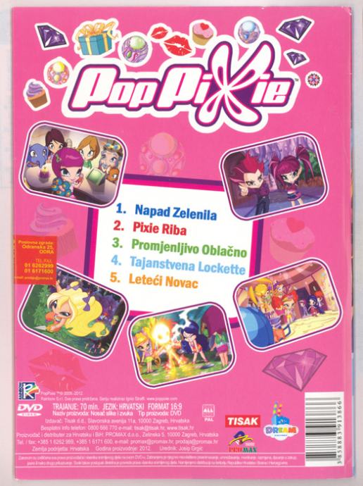 DVD crtić Pop Pixie, sinhronizirano, NOVO neotvarano + knjižica