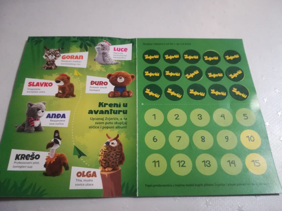 Zvjerići sličice Konzum