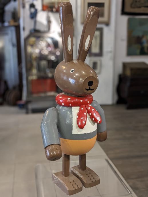 Veliki Ručno Izrađen i Obojan Zec iz 1970ih