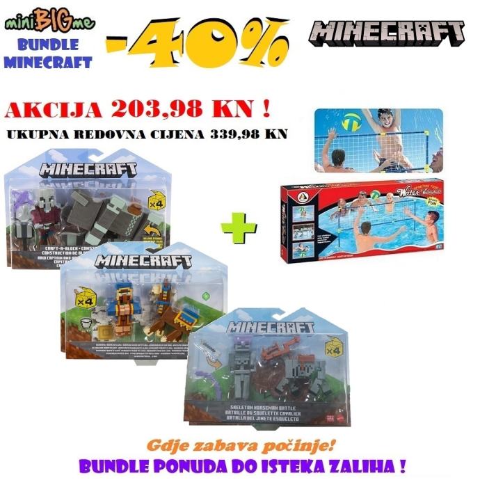 -40% DO 04.12. BUNDLE Minecraft 2Pack akcijske figure + set za odbojku