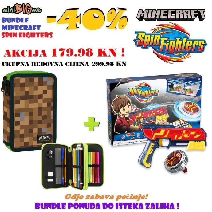 -40% BUNDLE Pernica s Minecraft uzorkom + Spin Fighters, DO 05.09.