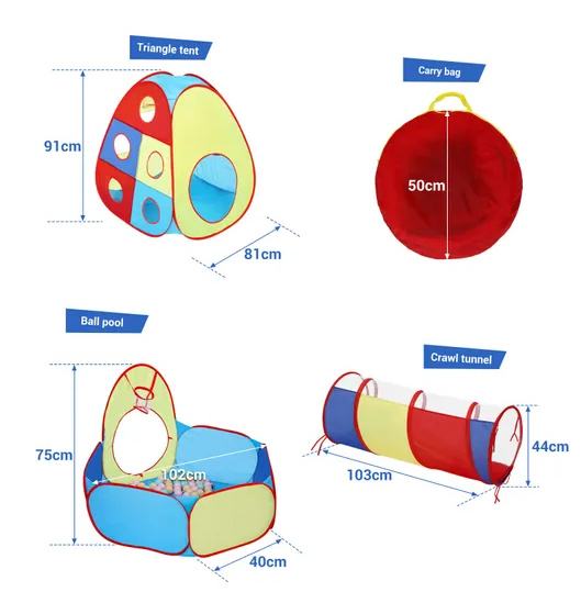 Teepee Pop Up Target Tent Tunel 3 in 1