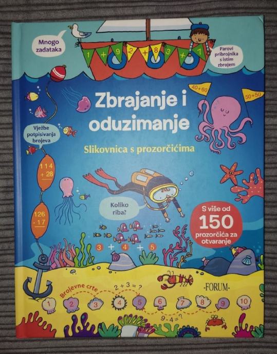 Edukativna slikovnica s prozorčićima ZBRAJANJE I ODUZIMANJE