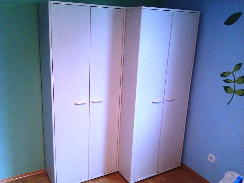 BIJELI ormari + polica za dječju sobu, 4 elementa
