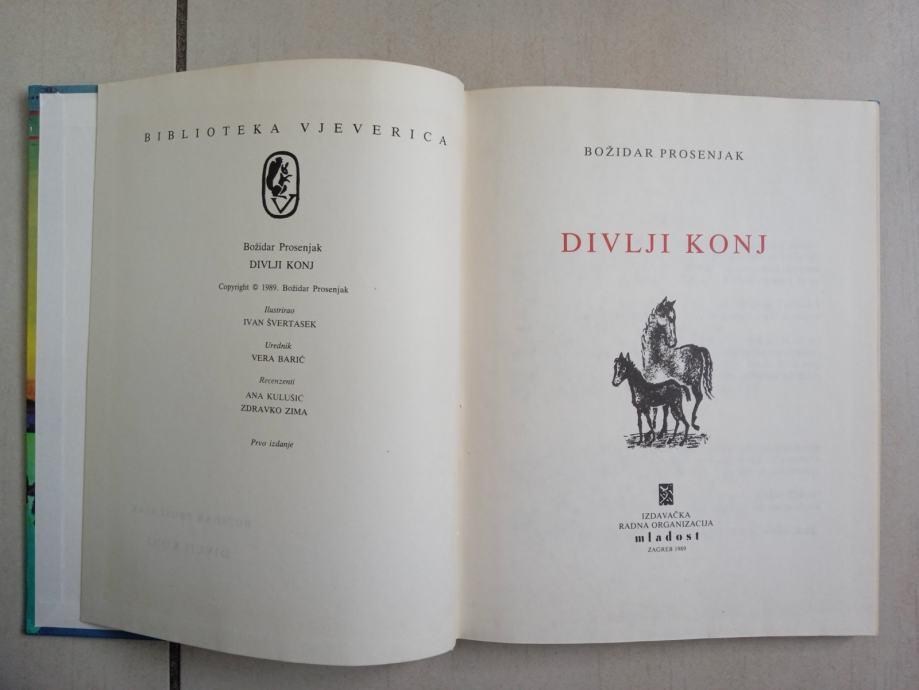 Božidar Prosenjak: Divlji konj (Prvo izdanje)