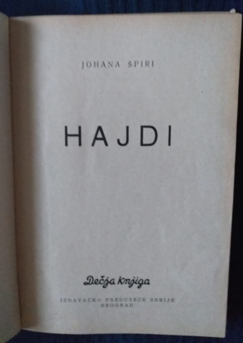 HAJDI - Johana Spiri (HEIDI - Johanna Spyri)