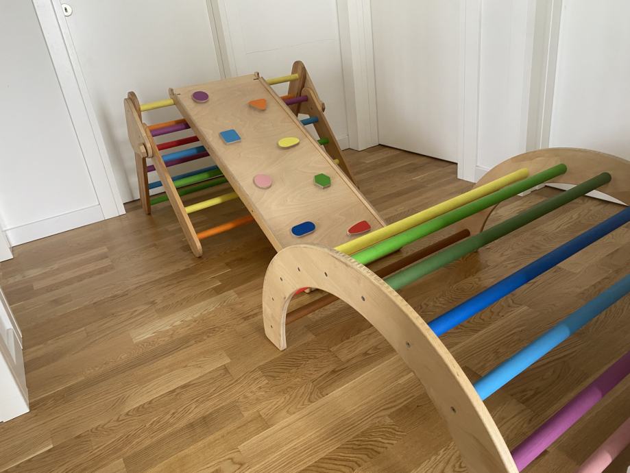 Pikler trokut, luk i penjalica / tobogan (Montessori)